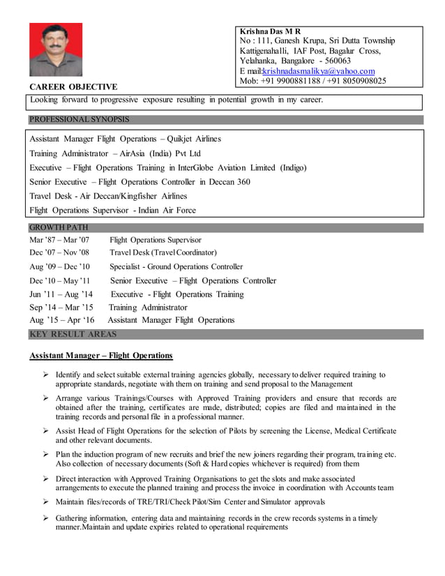 RESUME - KRISHNA DAS (OPS ) | PDF