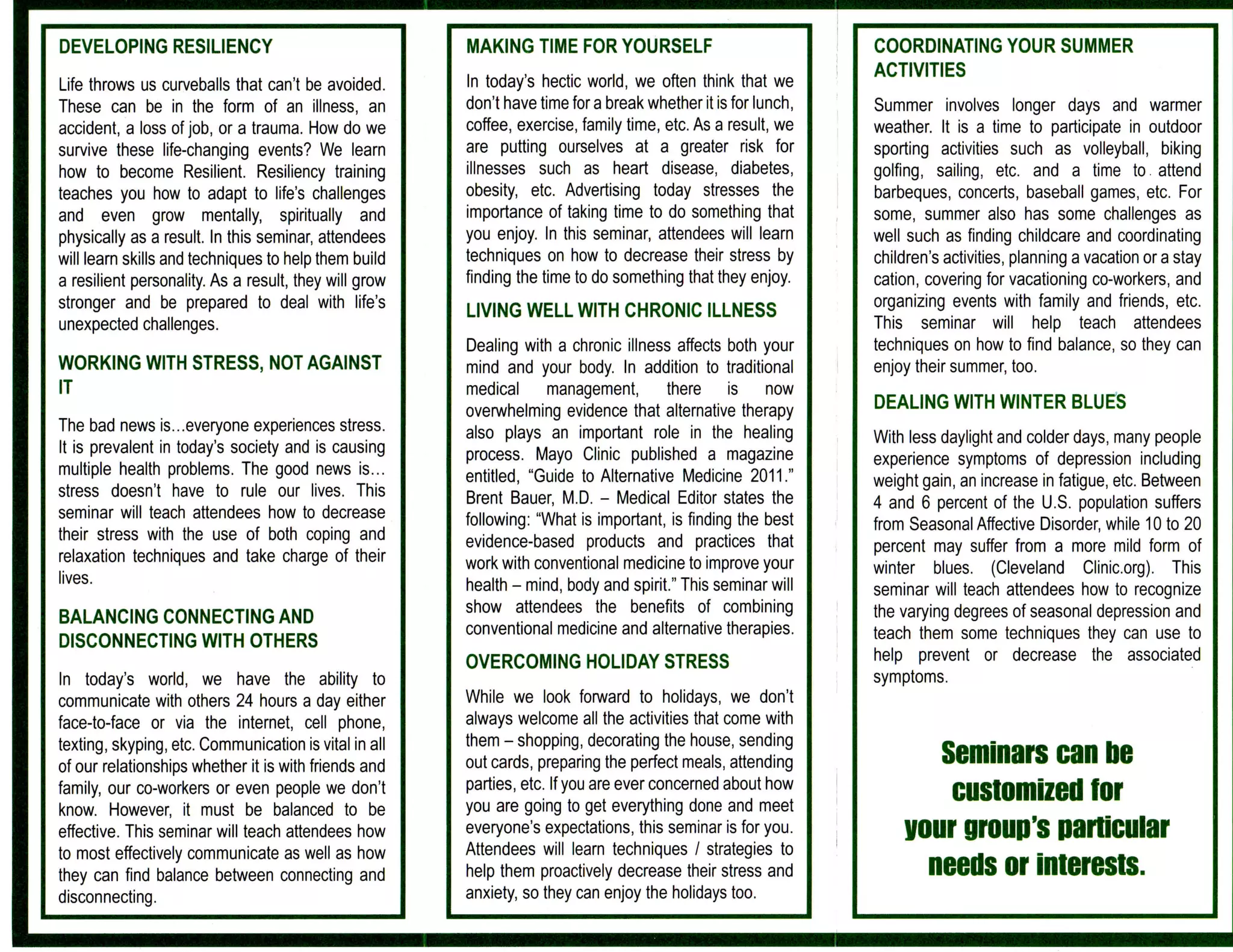 STRESS MANAGEMENT BROCHURE | PDF