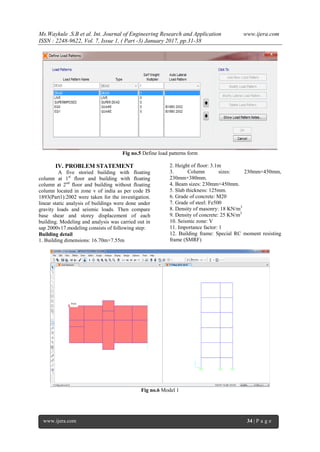 Comparative Study of floating column of multi storey building by using software | PDF