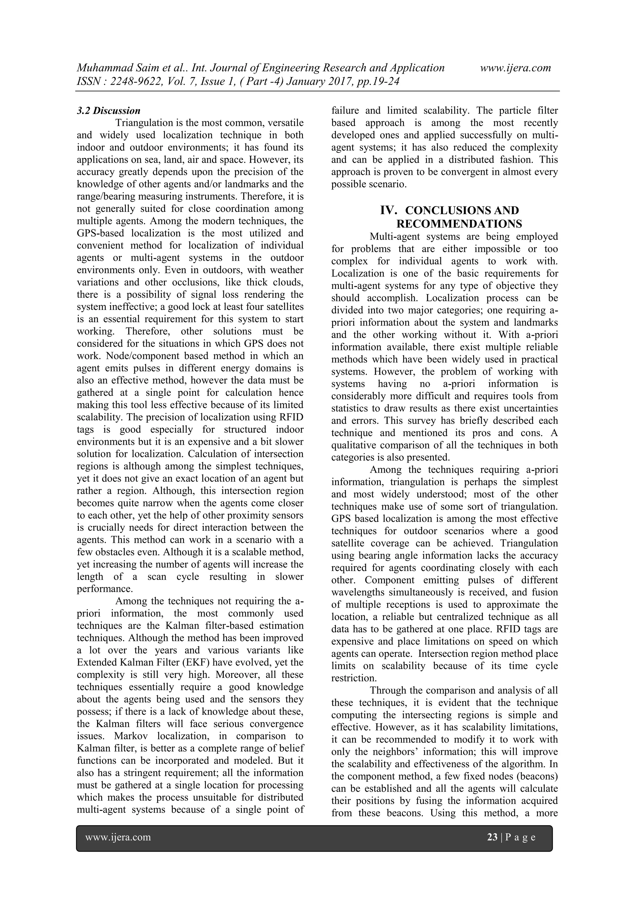 An Overview of Localization Methods for Multi-Agent Systems | PDF