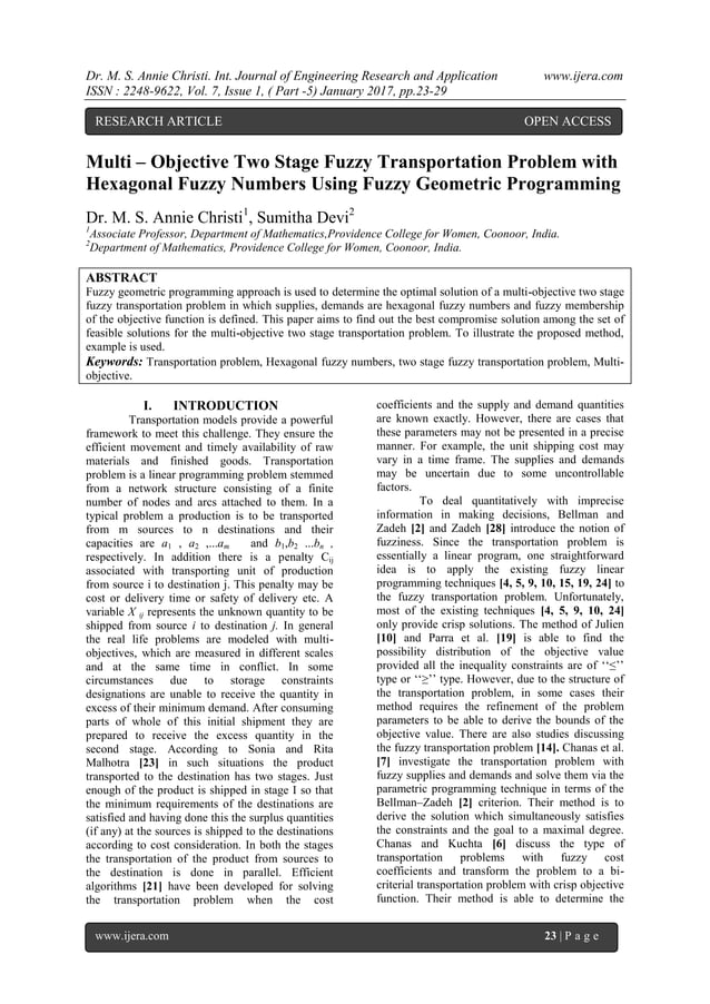Multi Objective Two Stage Fuzzy Transportation Problem With Hexagonal