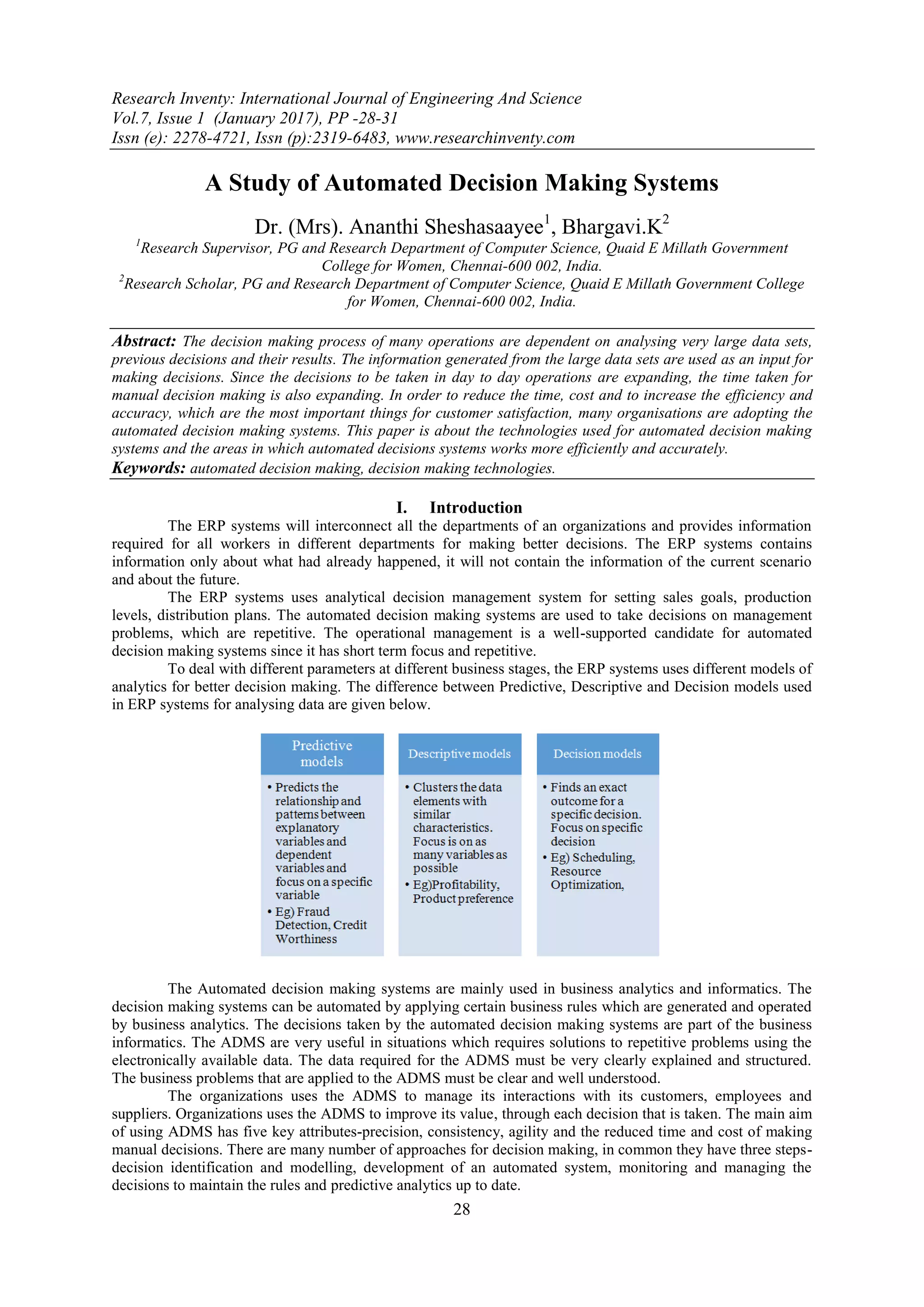 A Study of Automated Decision Making Systems | PDF