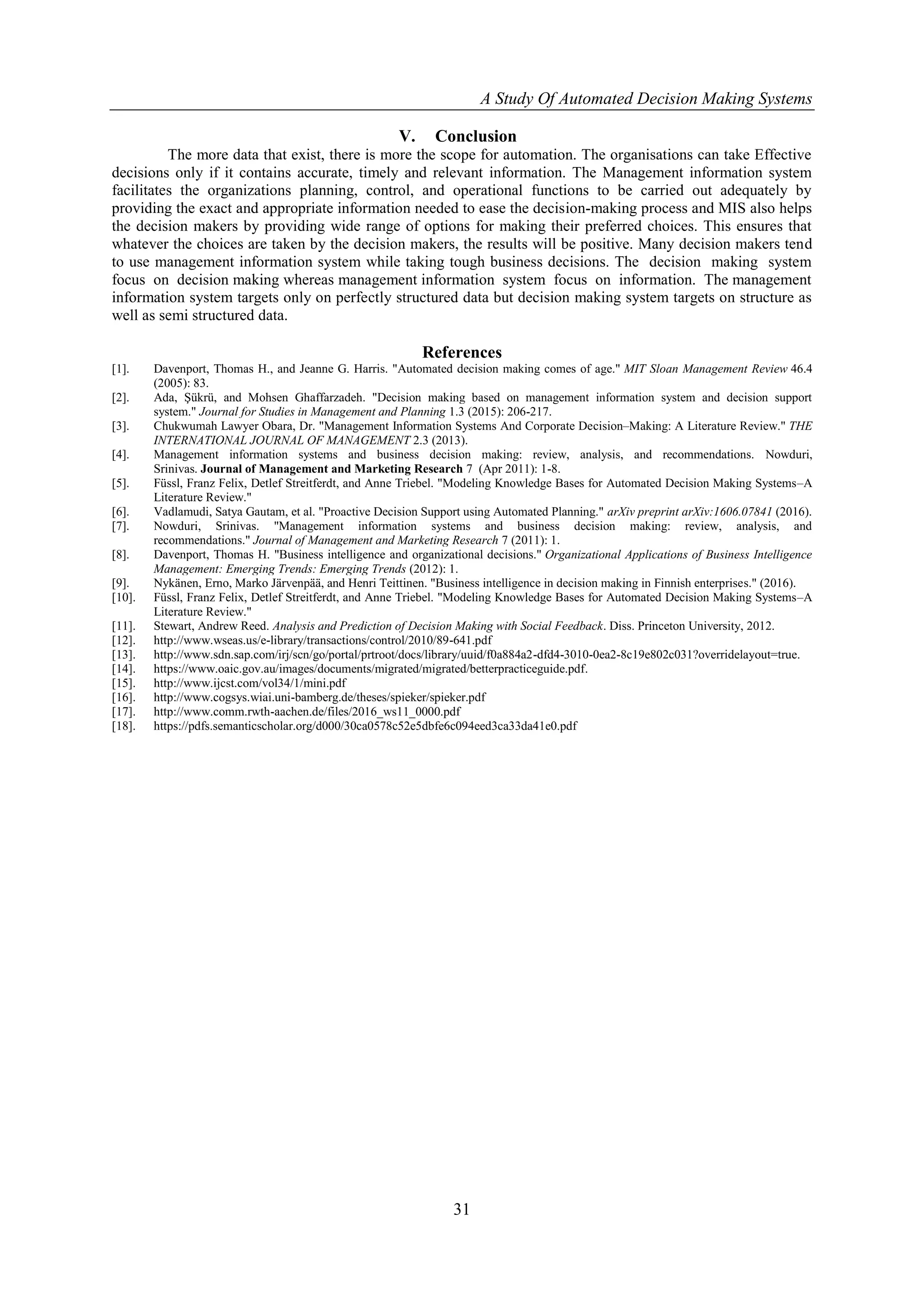 A Study of Automated Decision Making Systems | PDF