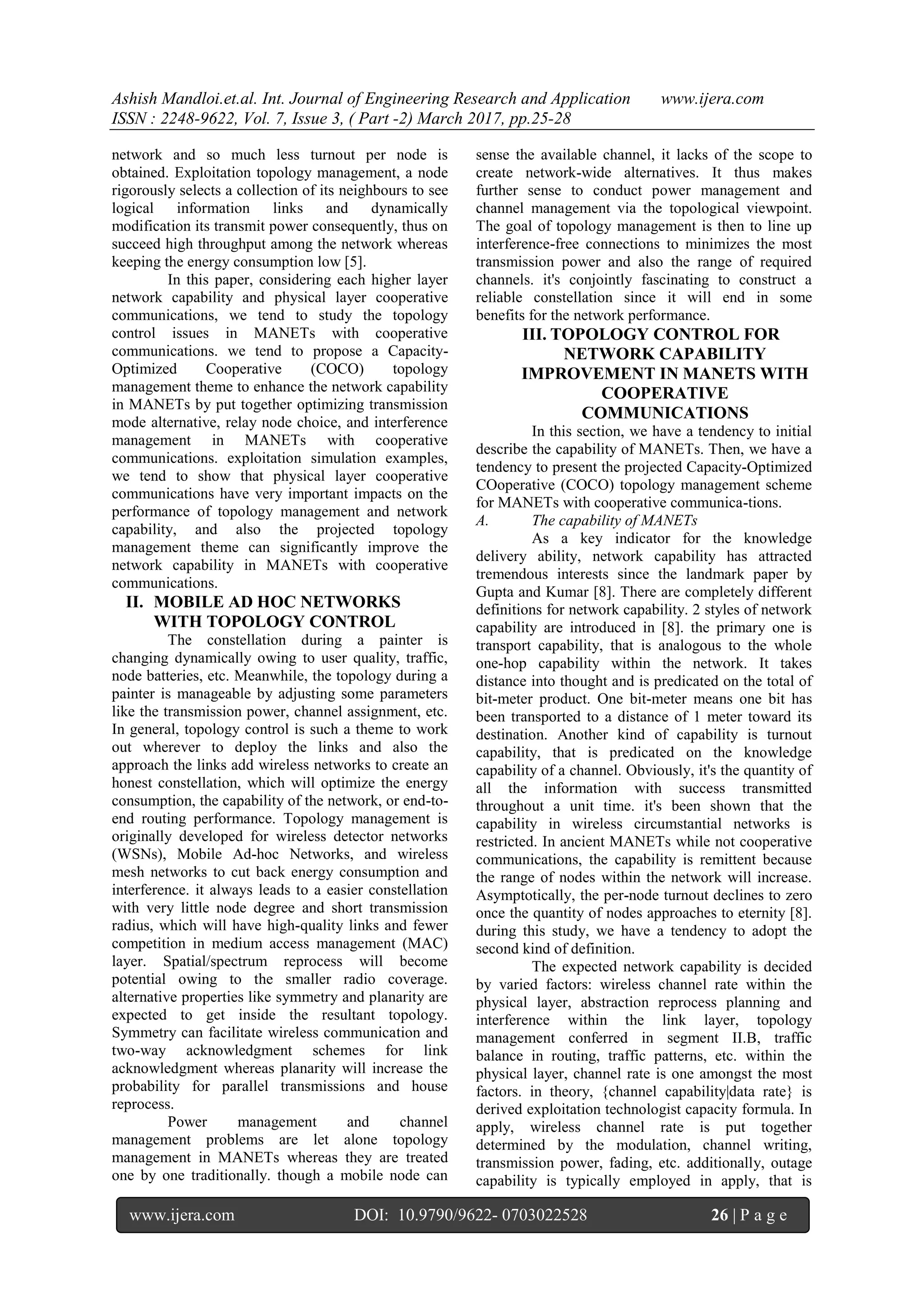 Topology Management For Mobile Ad Hoc Networks Scenario Pdf