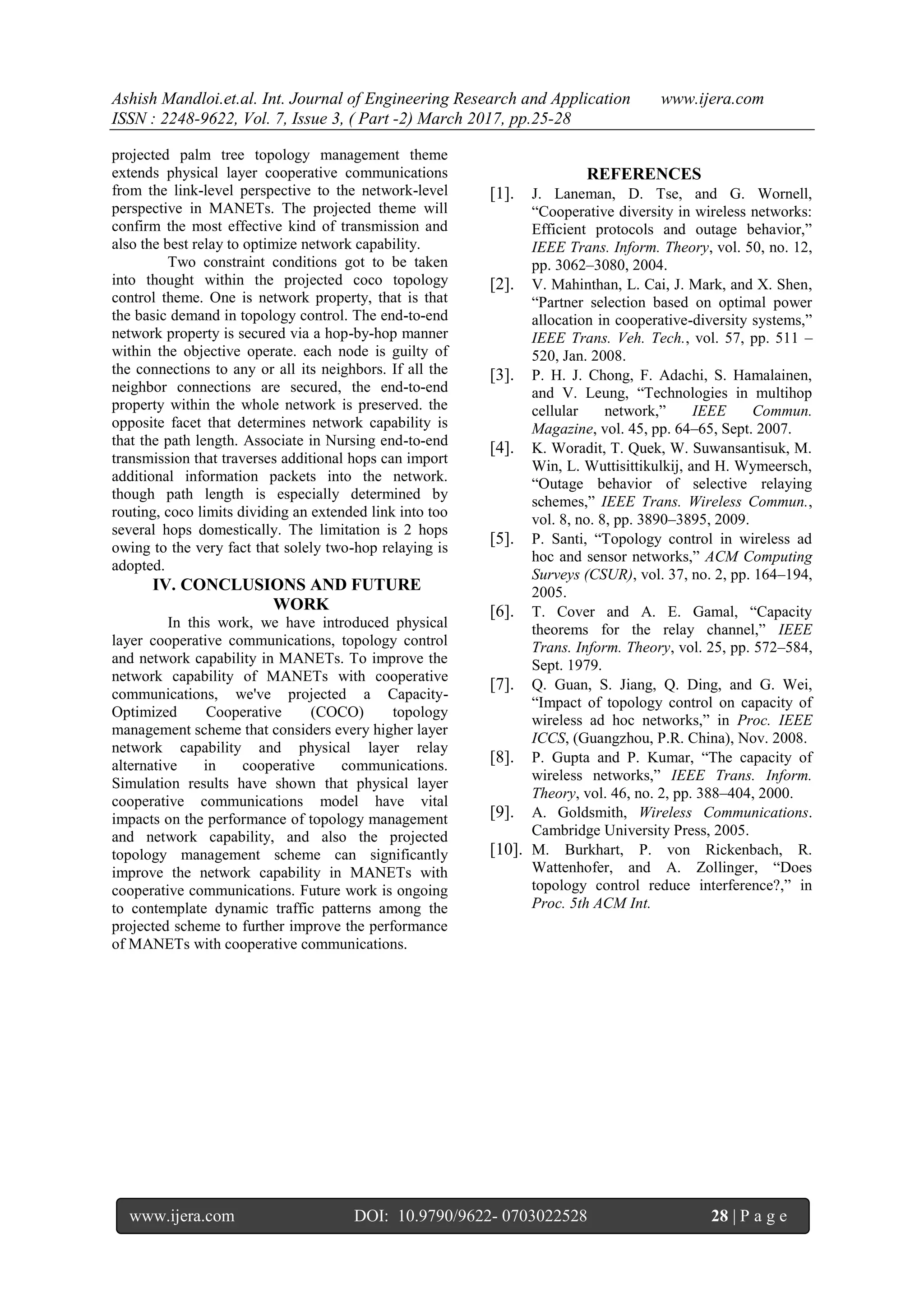 Topology Management For Mobile Ad Hoc Networks Scenario Pdf 
