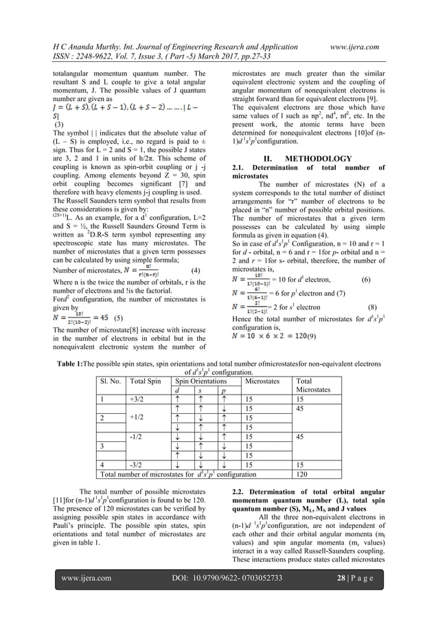 A Study on Atomic Spectroscopic Term Symbols for Nonequivalent ...