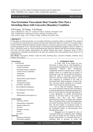 Non-Newtonian Visco-elastic Heat Transfer Flow Past a Stretching Sheet with Convective Boundary ...