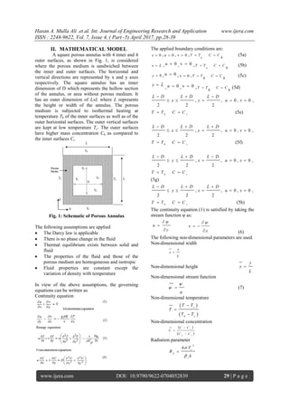Double Diffusive Convection and the Improvement of Flow in Square Porous Annulus | PDF