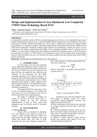 Design and Implementation of Area Optimized, Low Complexity CMOS 32nm Technology Based NCO | PDF