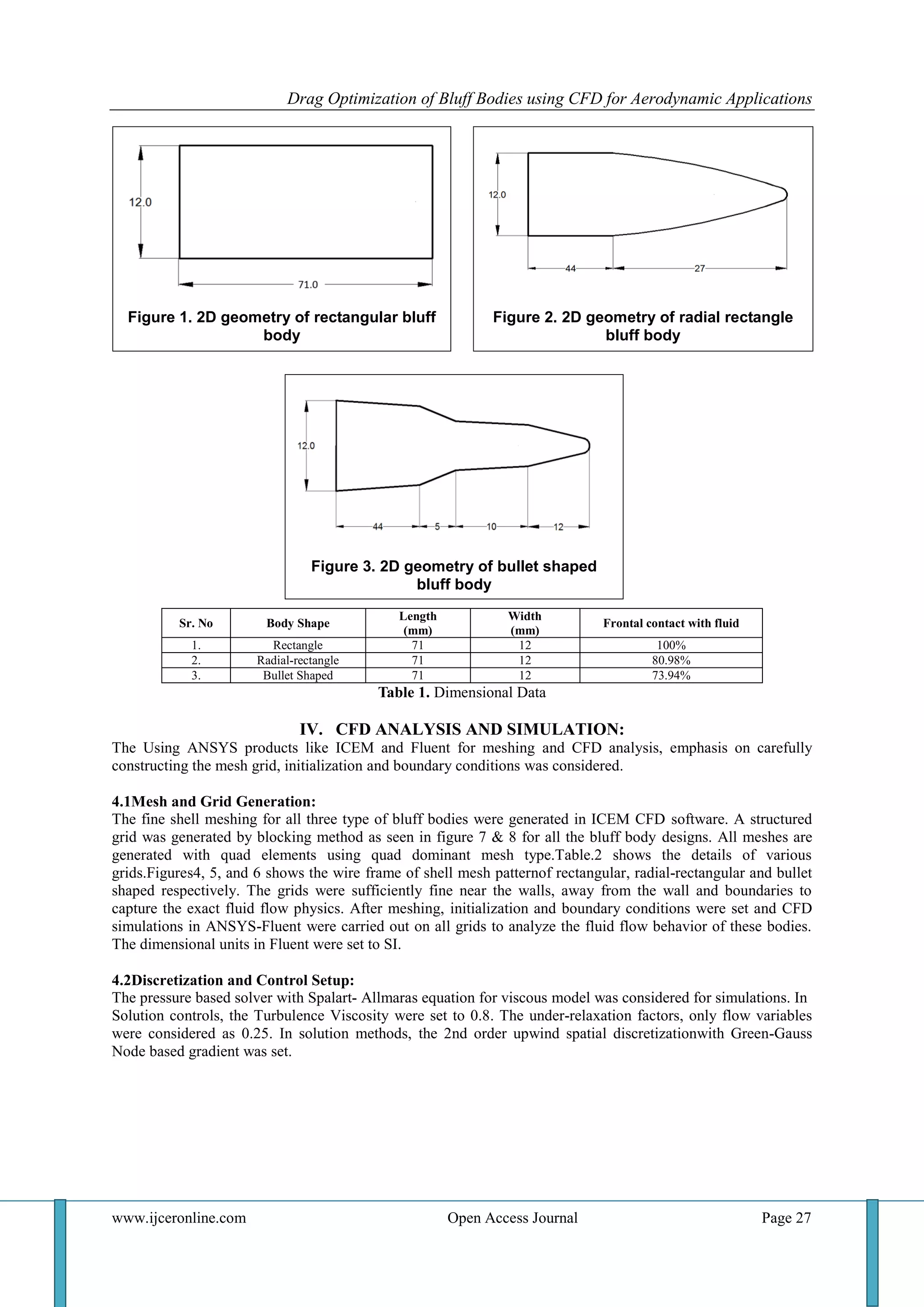 Drag Optimization of Bluff Bodies using CFD for Aerodynamic Applications | PDF