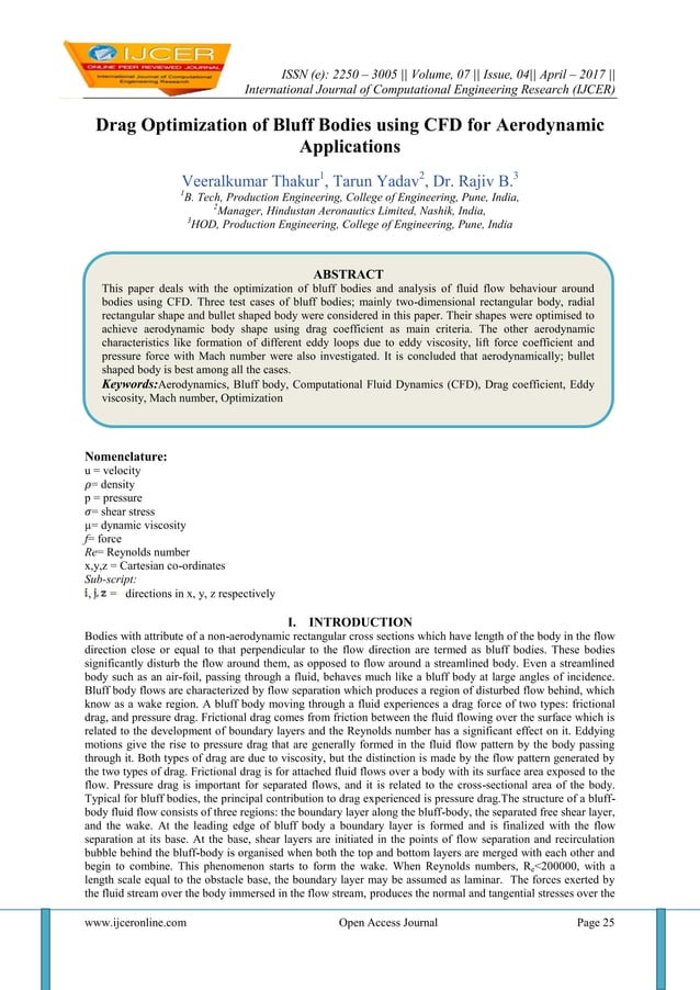 Drag Optimization of Bluff Bodies using CFD for Aerodynamic ...