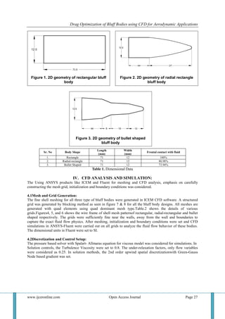 Drag Optimization of Bluff Bodies using CFD for Aerodynamic Applications | PDF