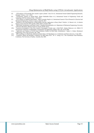 Drag Optimization of Bluff Bodies using CFD for Aerodynamic Applications | PDF