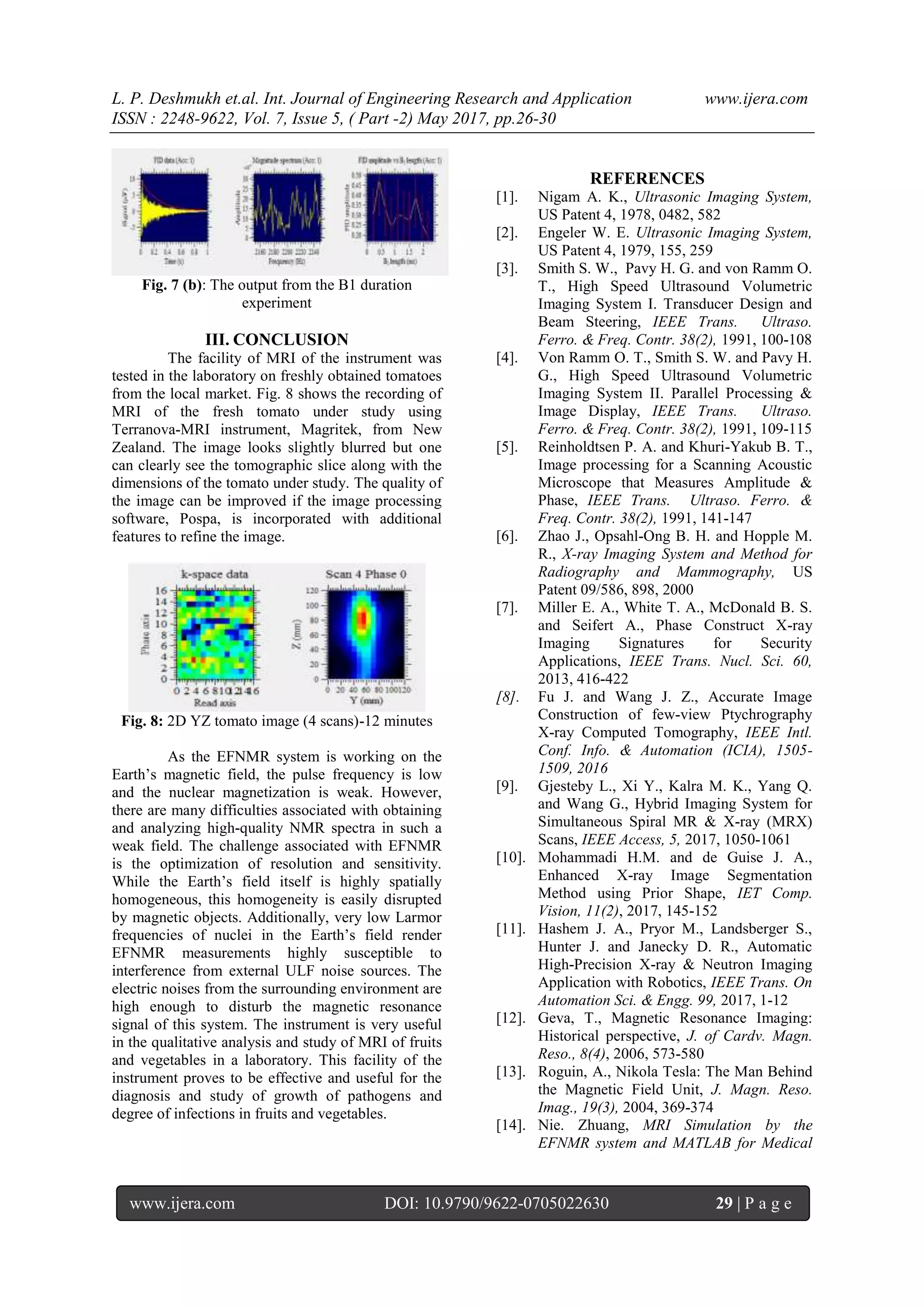 Qualitative analysis of Fruits and Vegetables using Earth’s Field ...