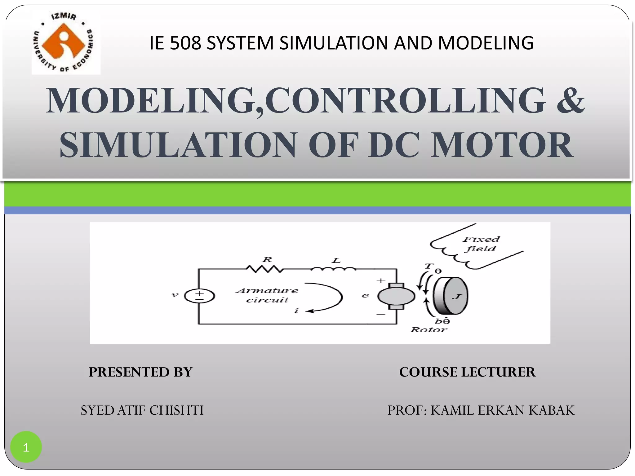 DC Motor Modling,Controlling and Simulation | PDF