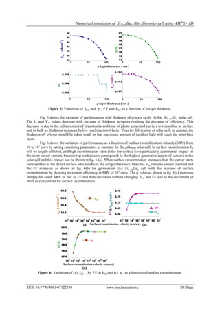 Numerical Simulation of 퐒퐢ퟏ−퐱퐆퐞퐱 Thin Film Solar Cell Using AMPS - 1D | PDF