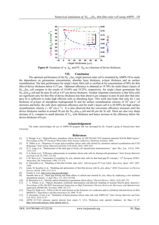 Numerical Simulation of 퐒퐢ퟏ−퐱퐆퐞퐱 Thin Film Solar Cell Using AMPS - 1D | PDF