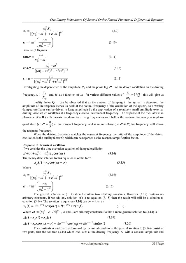 Oscillatory Behaviors of Second Order Forced Functional Differential Equation. | PDF | Physics ...