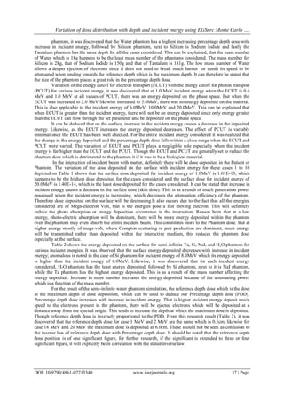 Variation of dose distribution with depth and incident energy using EGSnrc Monte Carlo ...