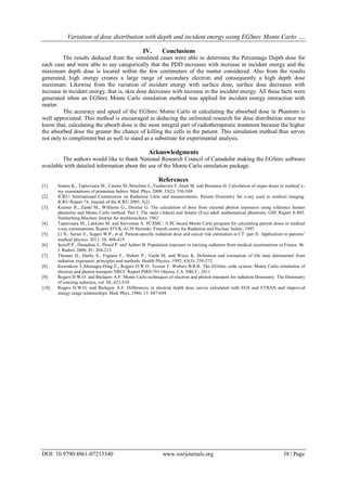 Variation of dose distribution with depth and incident energy using EGSnrc Monte Carlo ...
