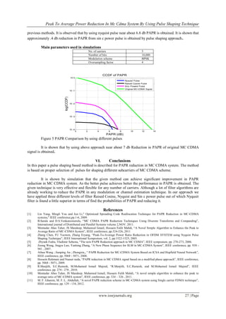 Peak to Average Power Ratio Reduction in Mc Cdma System by Using Pulse Shaping Technique | PDF