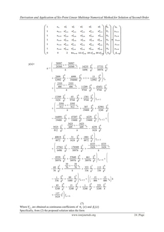Derivation and Application of Six-Point Linear Multistep Numerical Method for Solution of Second ...