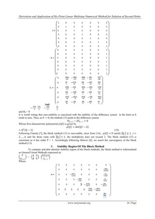 Derivation and Application of Six-Point Linear Multistep Numerical Method for Solution of Second ...