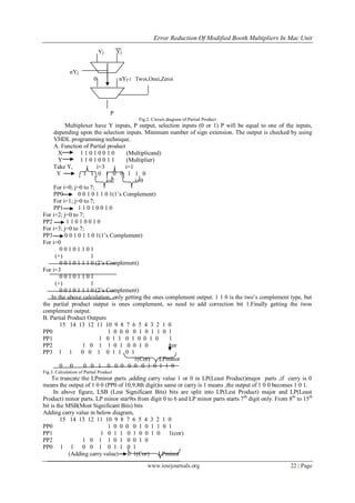 Error Reduction of Modified Booth Multipliers in Mac Unit | PDF