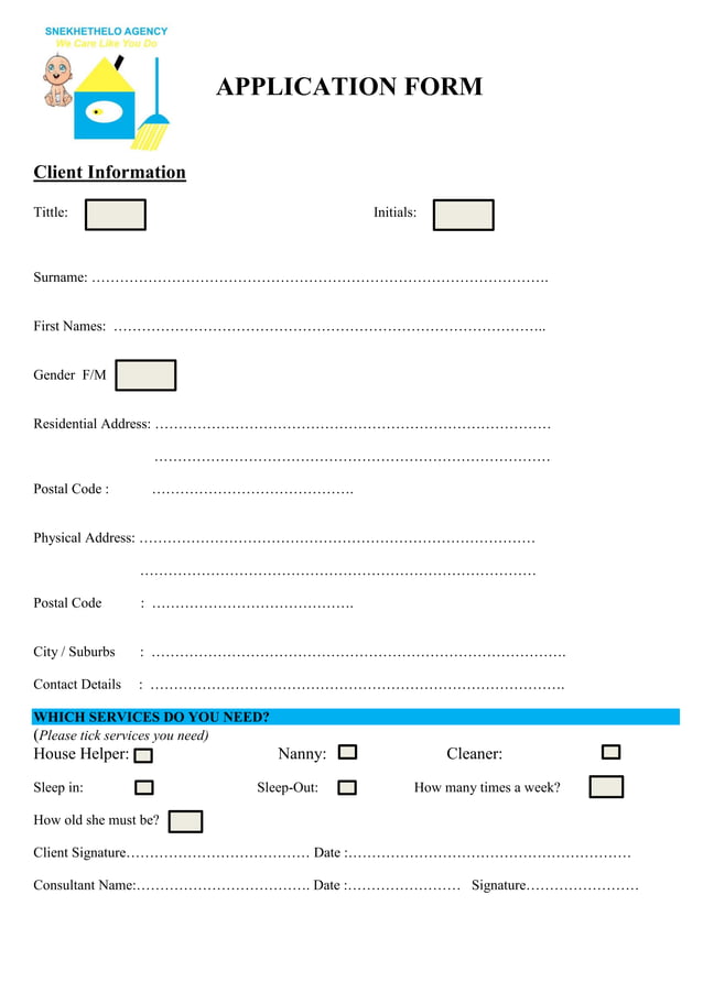 APPLICATION FORM (1) | PDF | Parenting Babies and Toddlers | Parenting