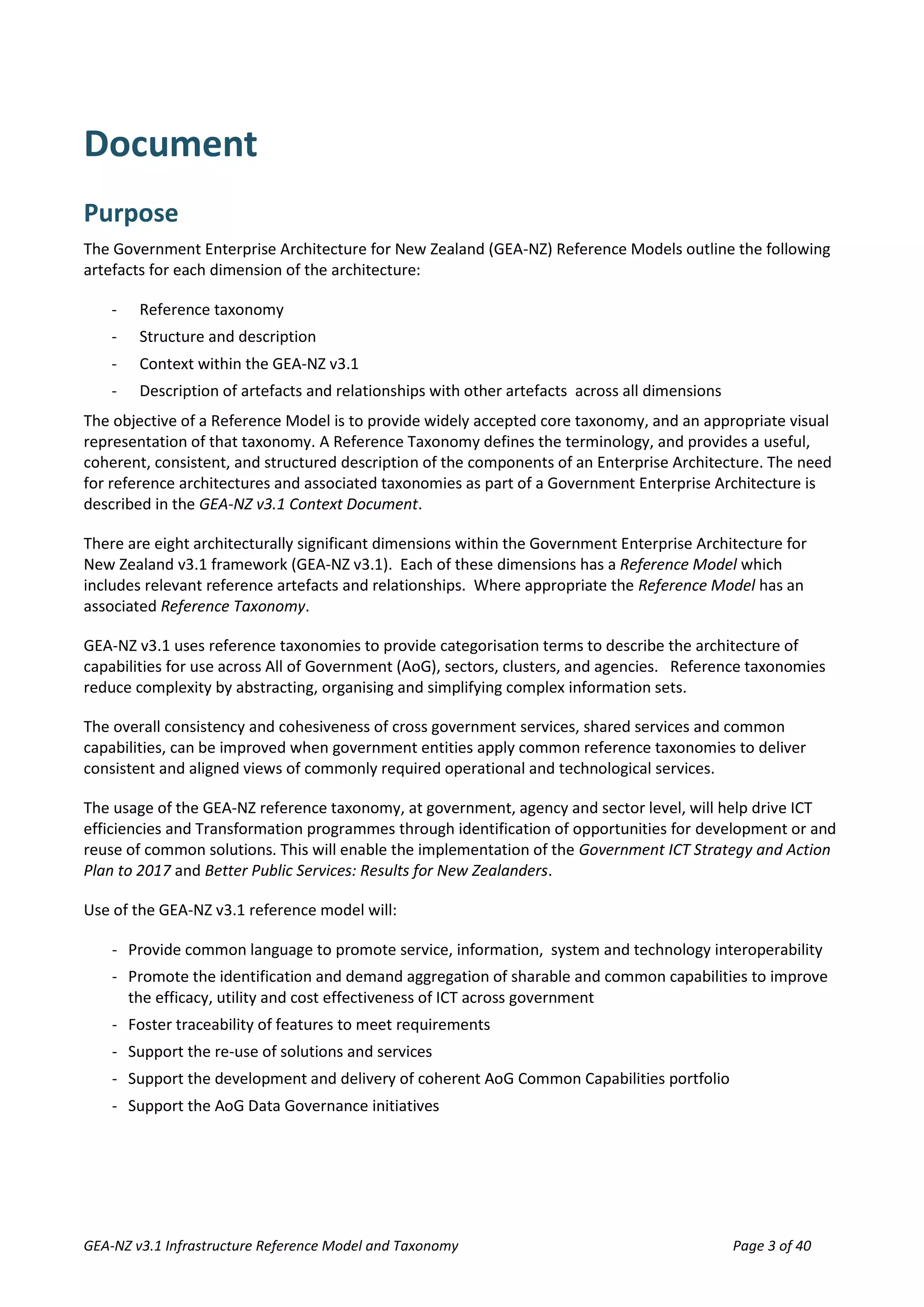 GEA-NZ v3.1 Infrastructure Reference Model and Taxonomy | PDF ...
