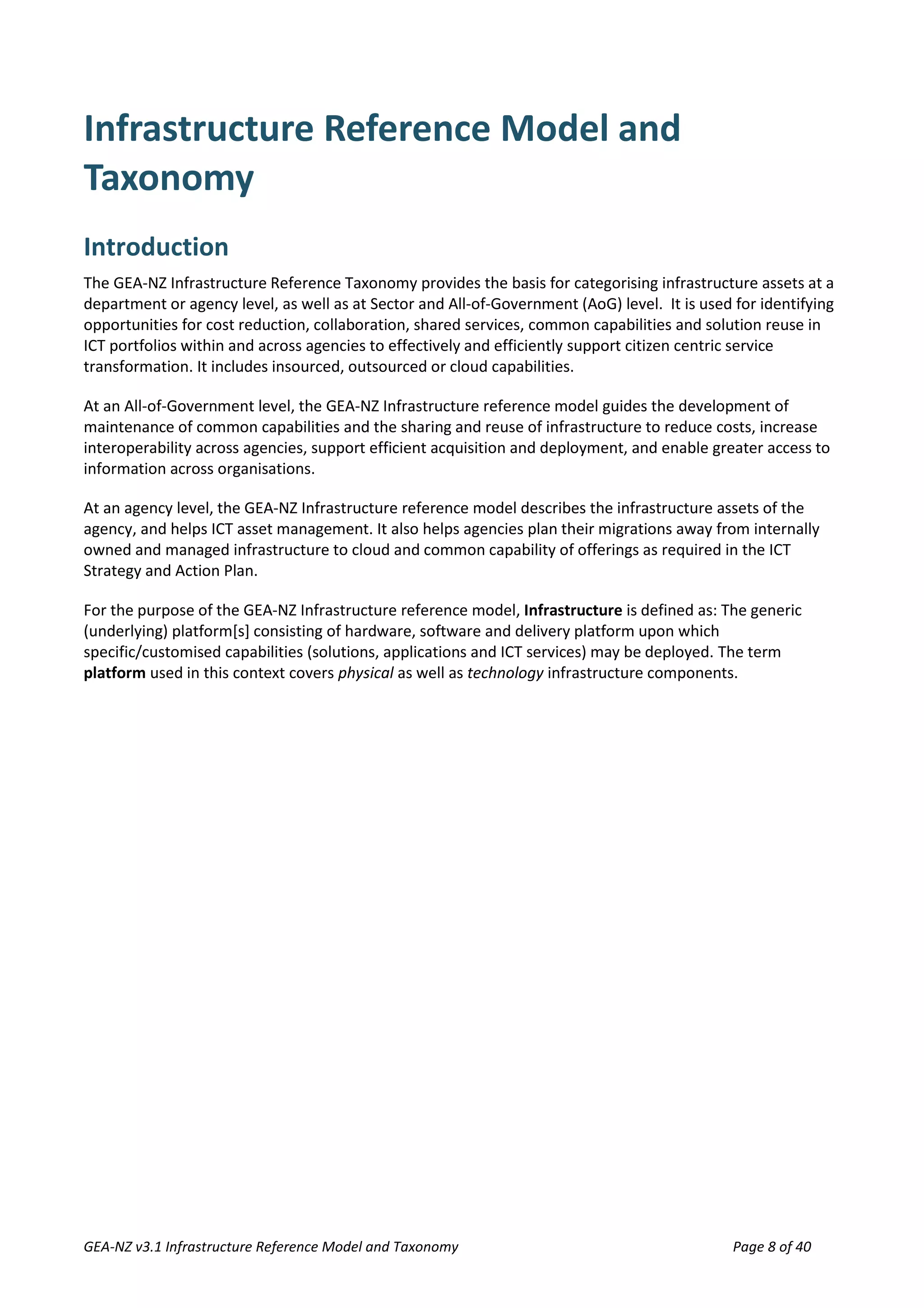 GEA-NZ v3.1 Infrastructure Reference Model and Taxonomy | PDF ...