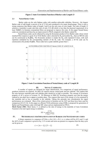 Generation and Implementation of Barker and Nested Binary codes | PDF