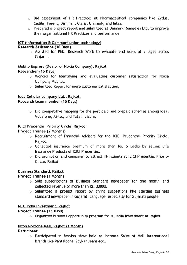 CV-Nirav Dave(Academics) | PDF