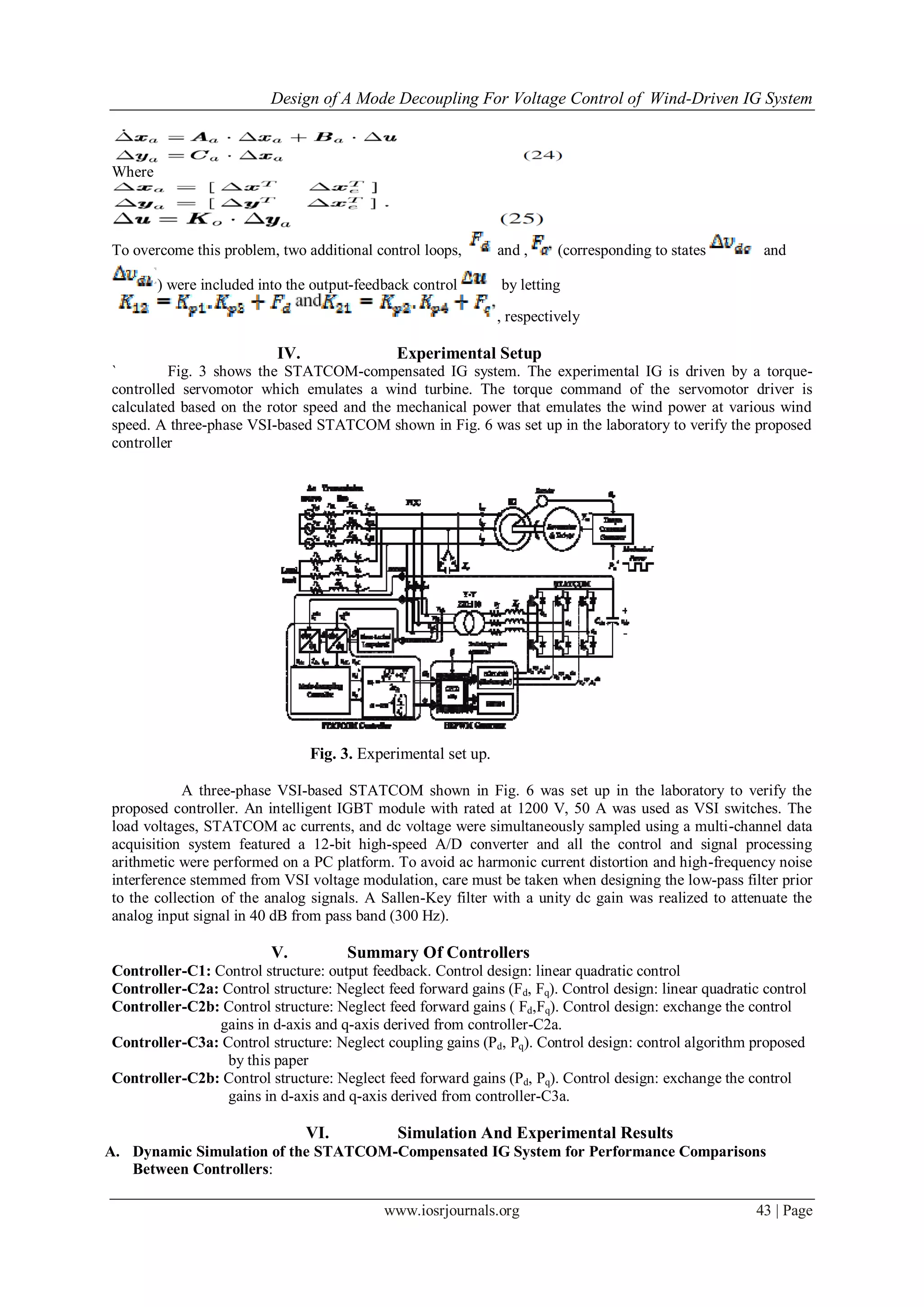 DESIGN OF A MODE DECOUPLING FOR VOLTAGE CONTROL OF WIND-DRIVEN IG SYSTEM | PDF