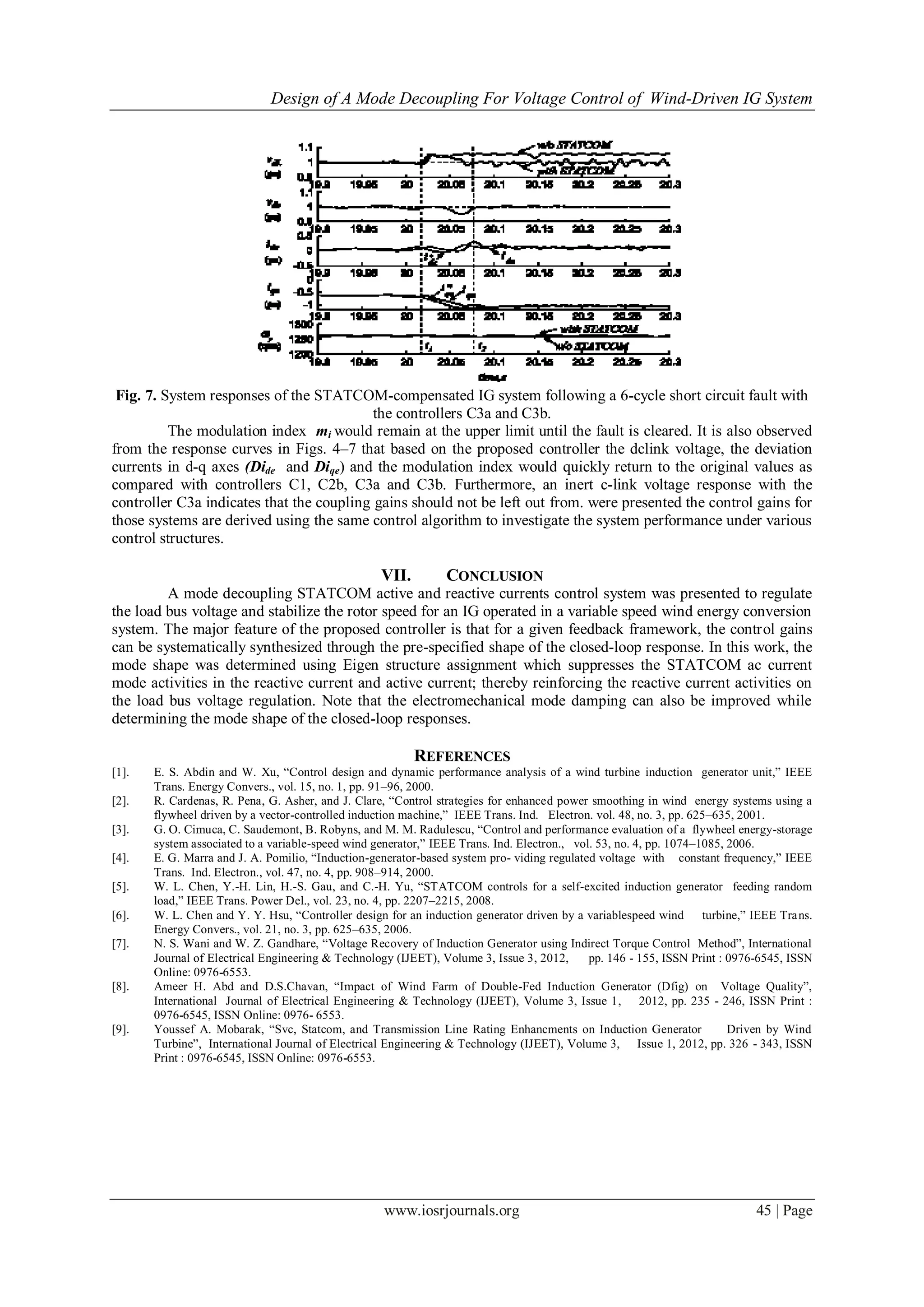 DESIGN OF A MODE DECOUPLING FOR VOLTAGE CONTROL OF WIND-DRIVEN IG ...