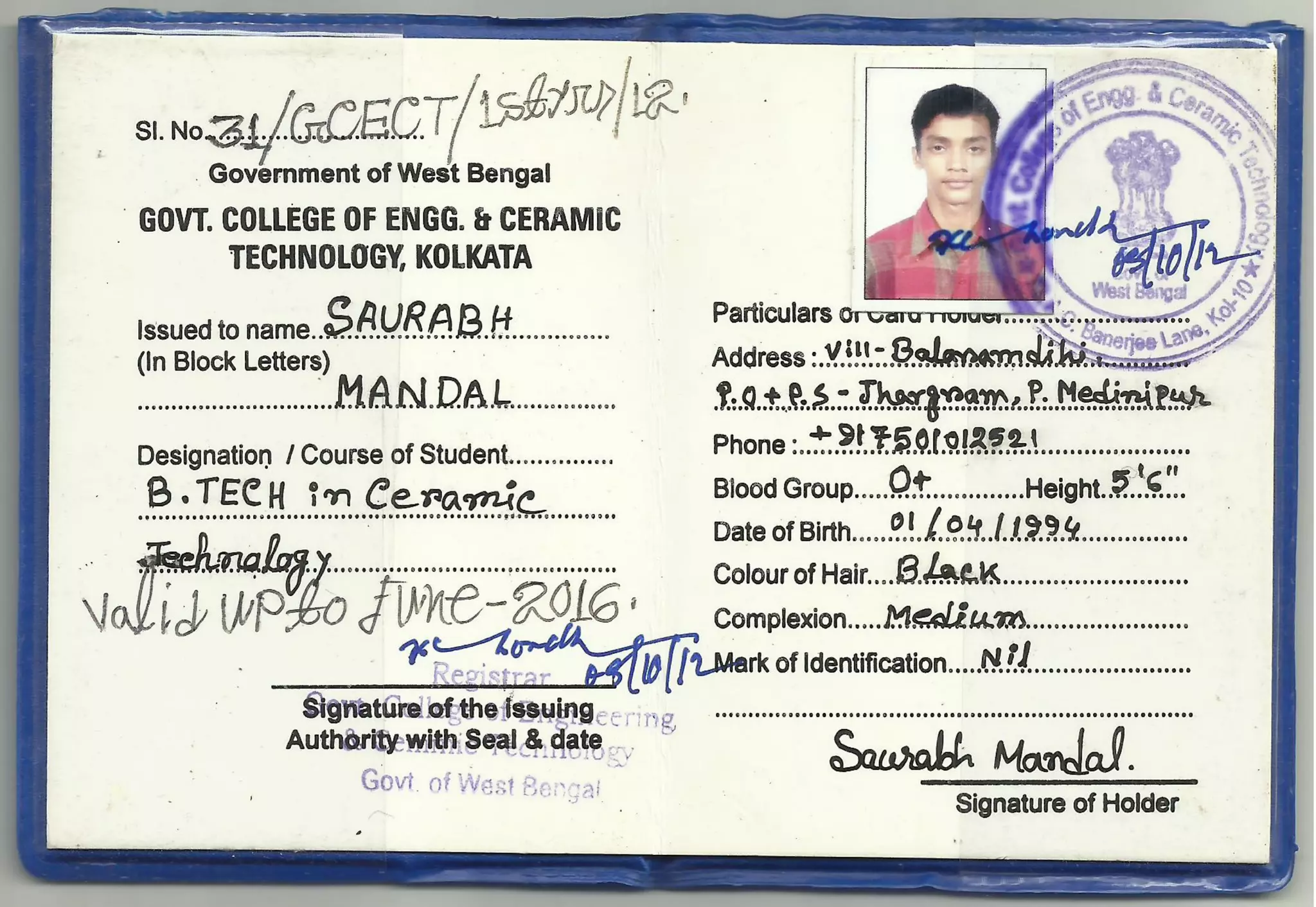 clg Identy card | PDF