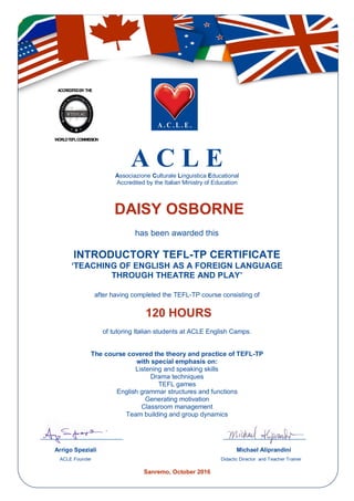 Certificate DAISY OSBORNE | PDF