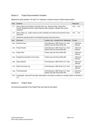 Project Closeout_joe | DOC