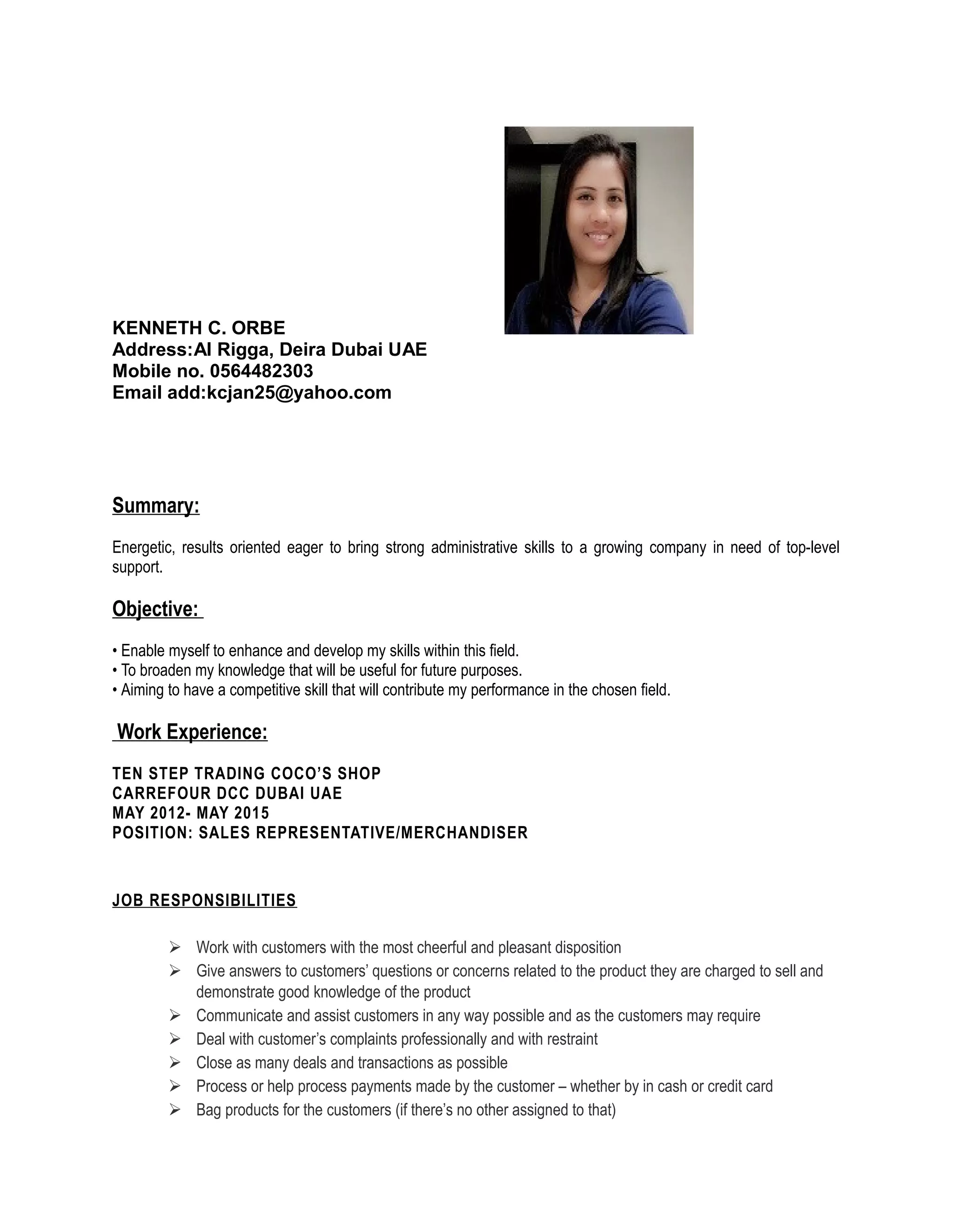 KEN CV (1)_1 | DOC | Business | Business and Finance