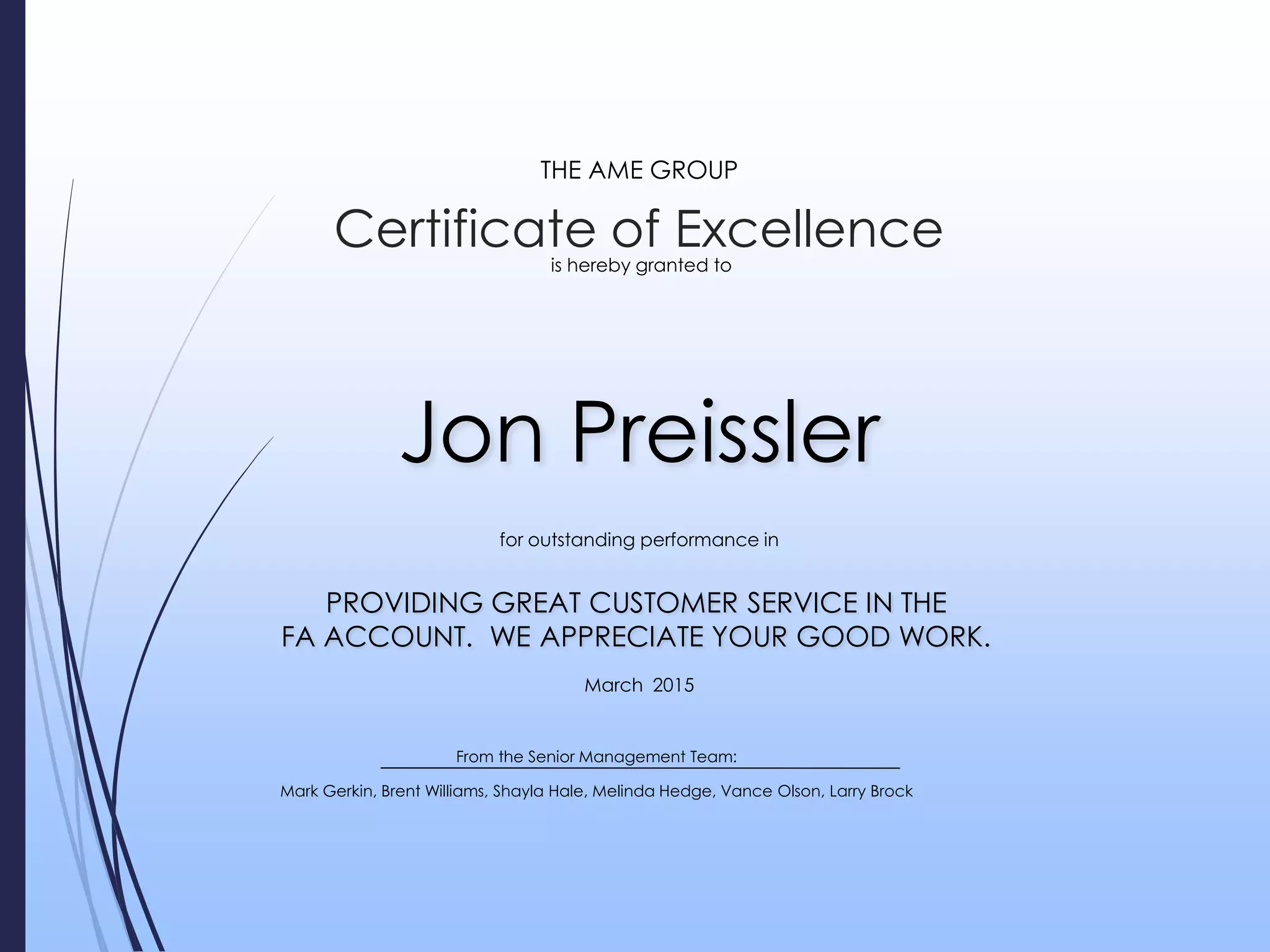 certificate of excellence 2015 | PDF