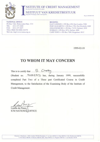 Credit Management Certificates Cr 1-2-3 | PDF
