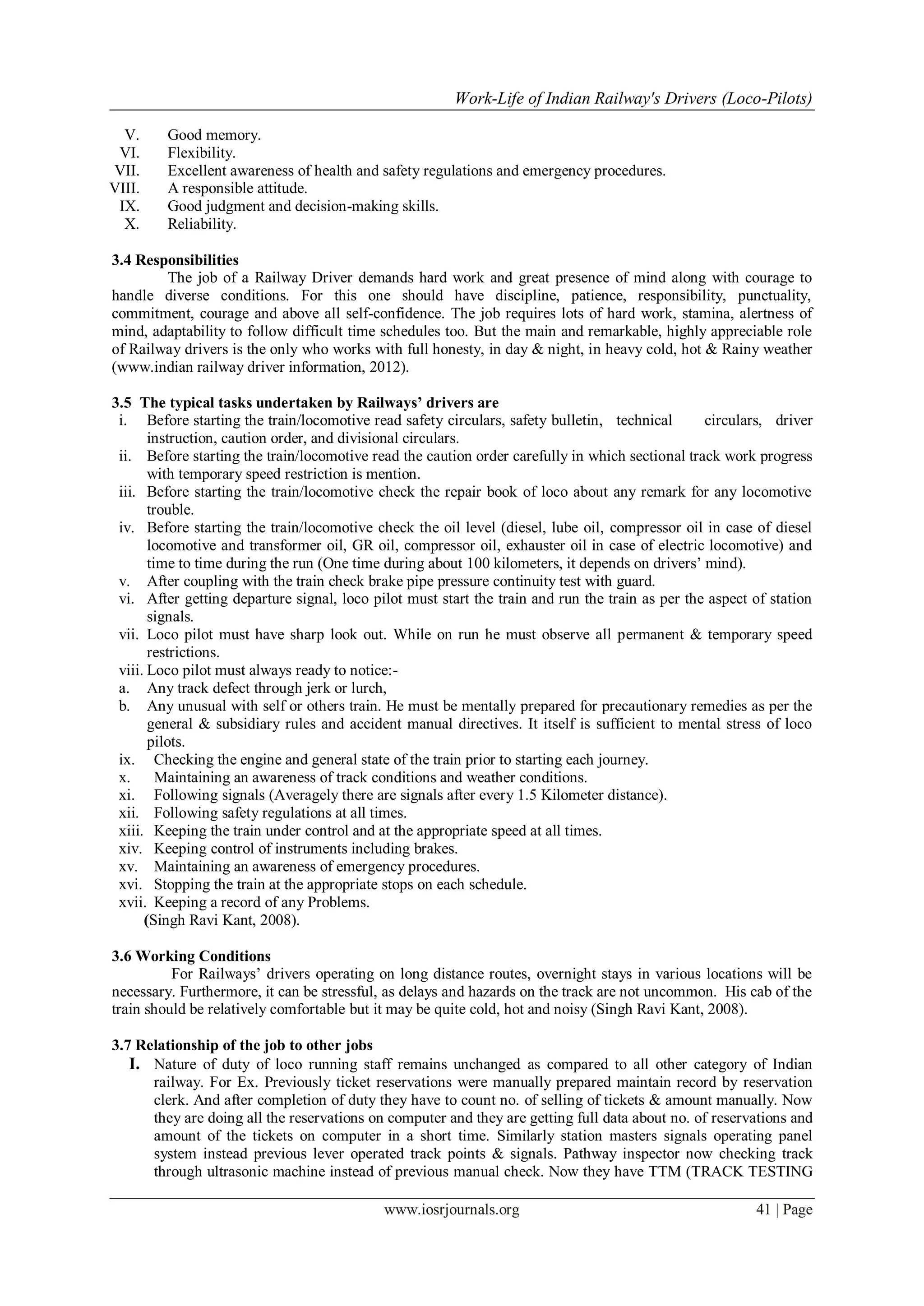 Work-Life of Indian Railway's Drivers (Loco-Pilots) | PDF