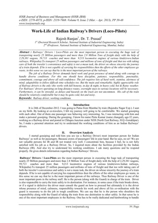 Work-Life of Indian Railway's Drivers (Loco-Pilots) | PDF
