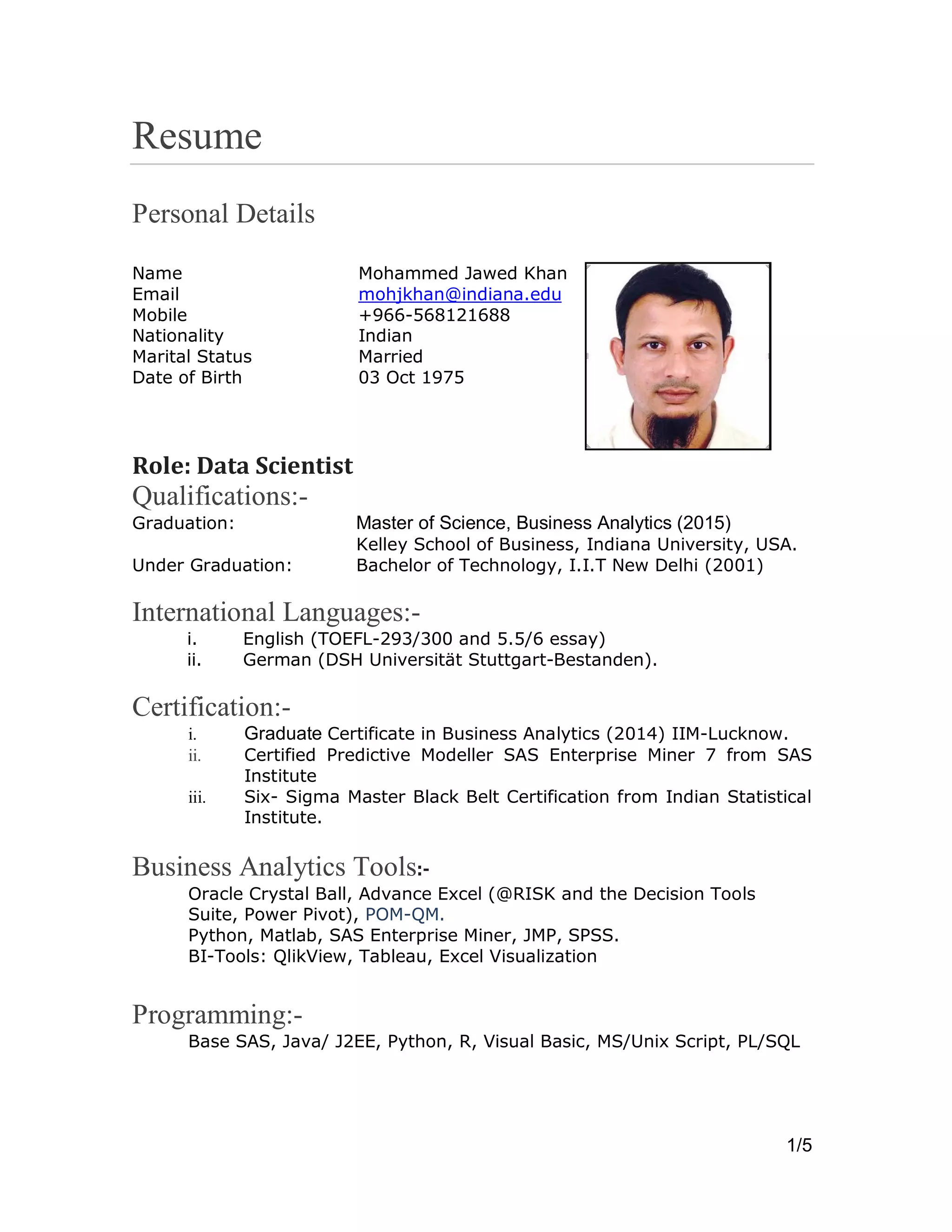Resume_Mohammed_jawed_khan | PDF