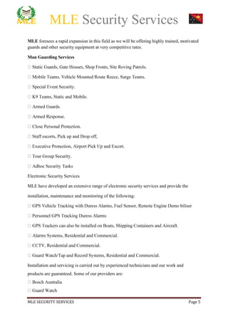 MLE Security Services PROFILE basic | PDF