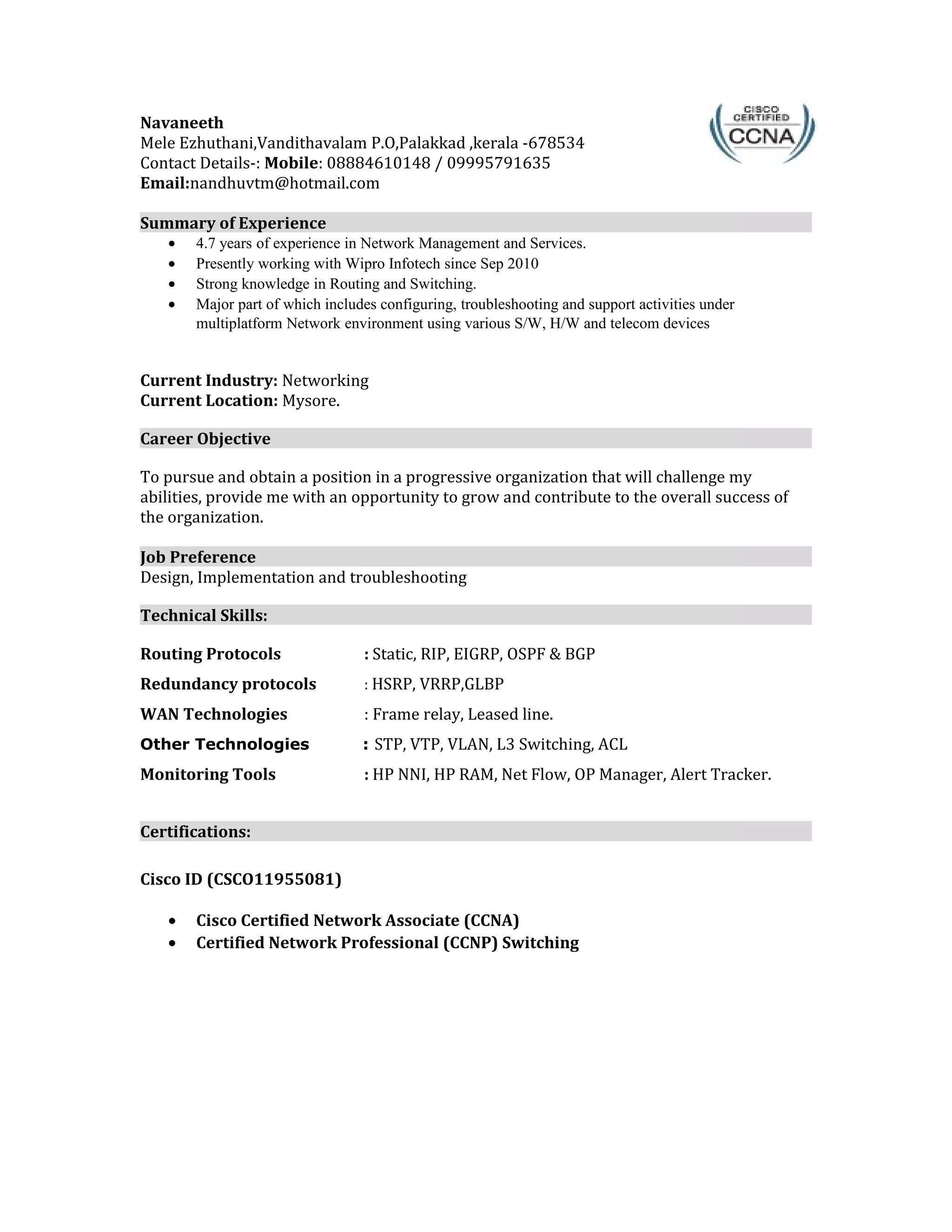 Resume Navaneeth | PDF