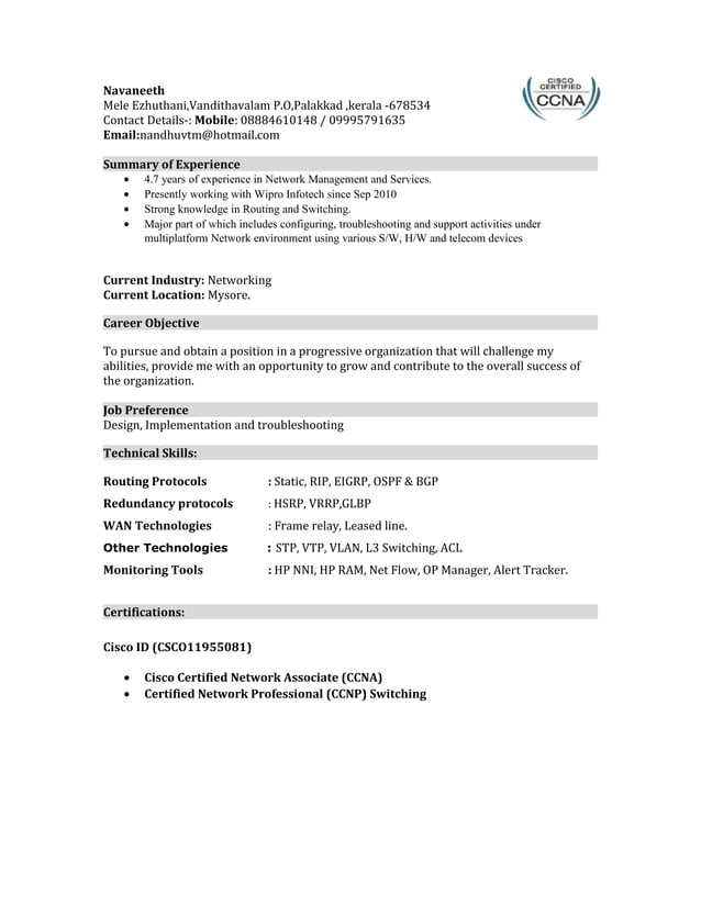 Resume Navaneeth | PDF