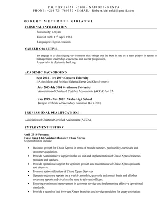 CV ROBERT MUTEMBEI | PDF