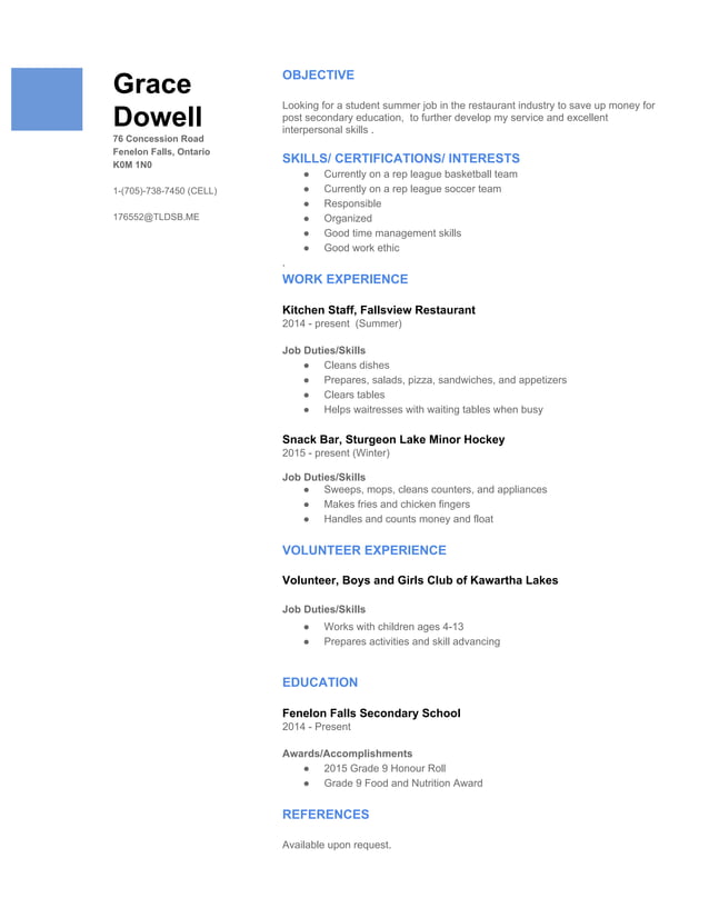Resume-GraceDowell | PDF