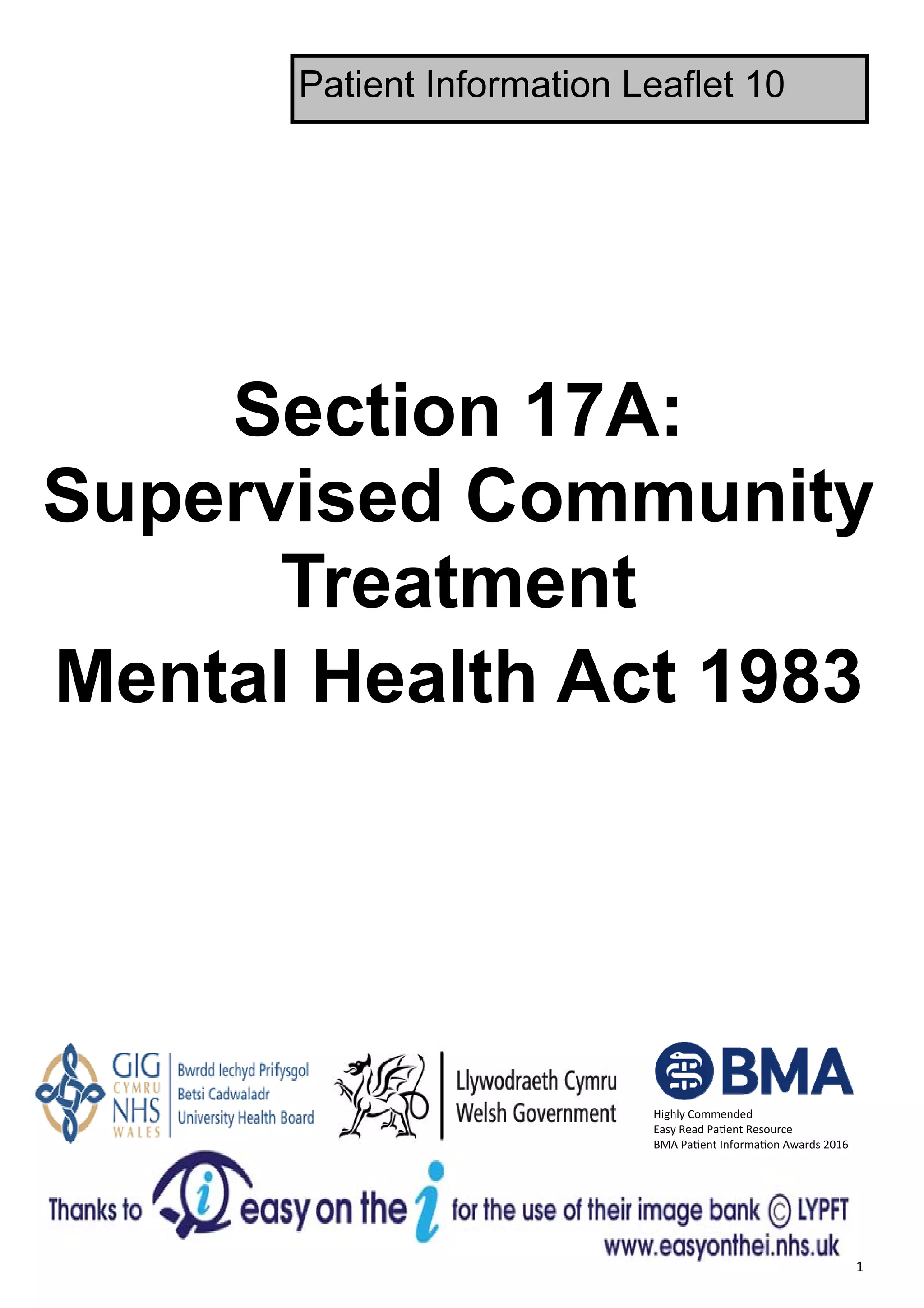 MHA Section 17A - Leaflet 10 | PDF
